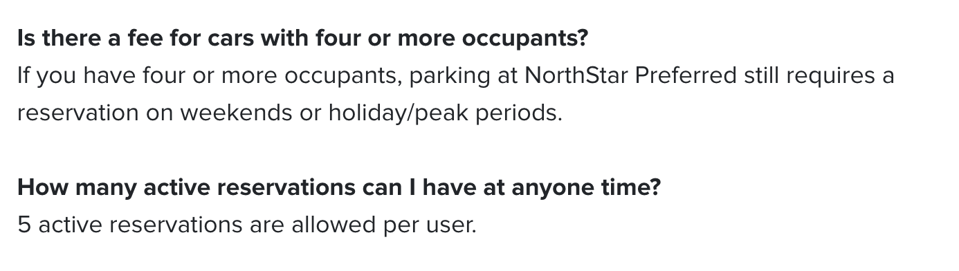 Park Northstar - Parking Reservation Rules (Limits to Amounts Per Plate ...