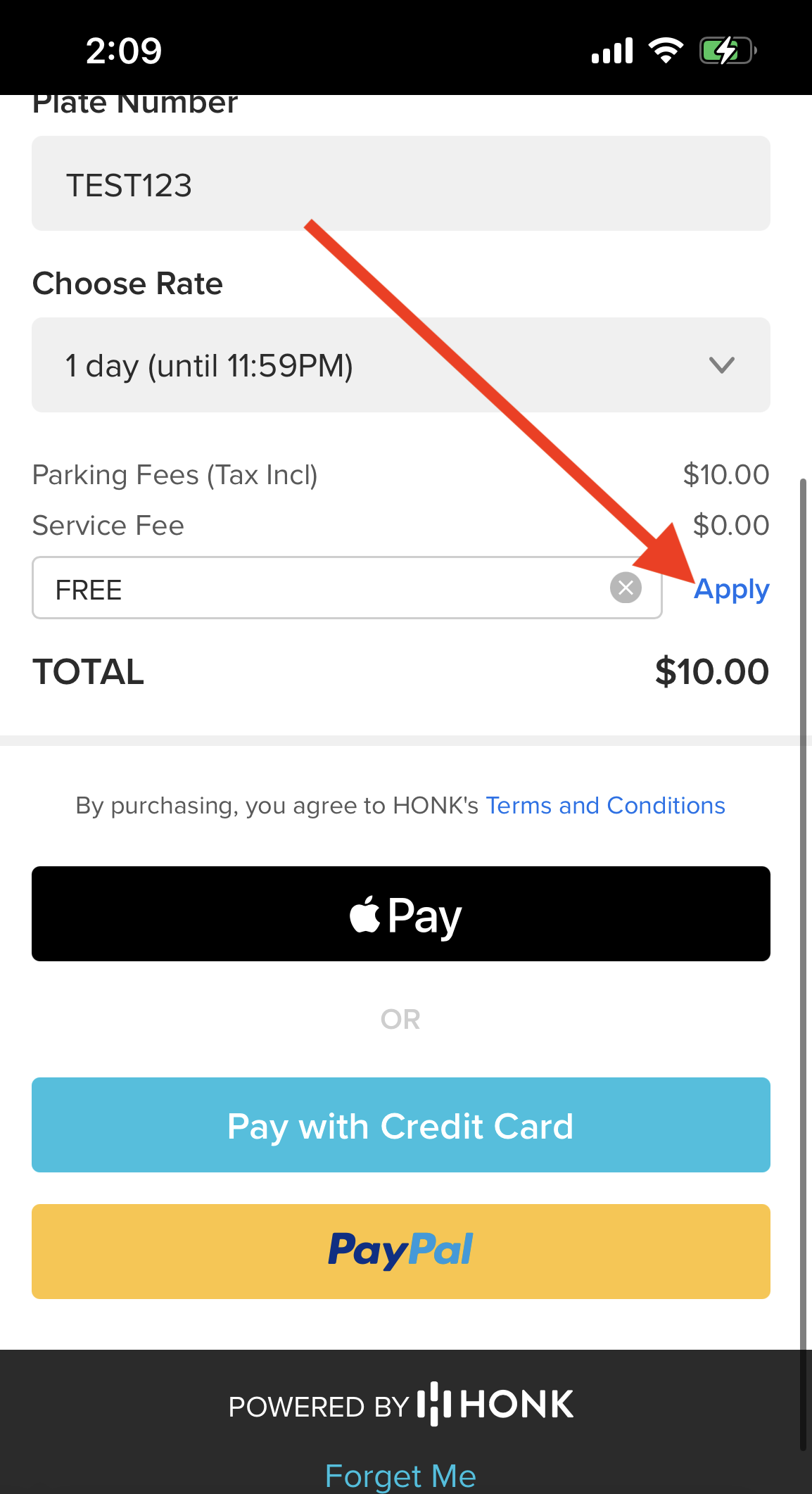 How to Enter a Promo Code – HONK